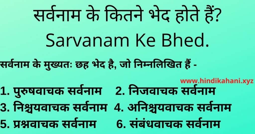 Sarvanam Kise Kahate Hain | सर्वनाम : परिभाषा, उदाहरण और भेद